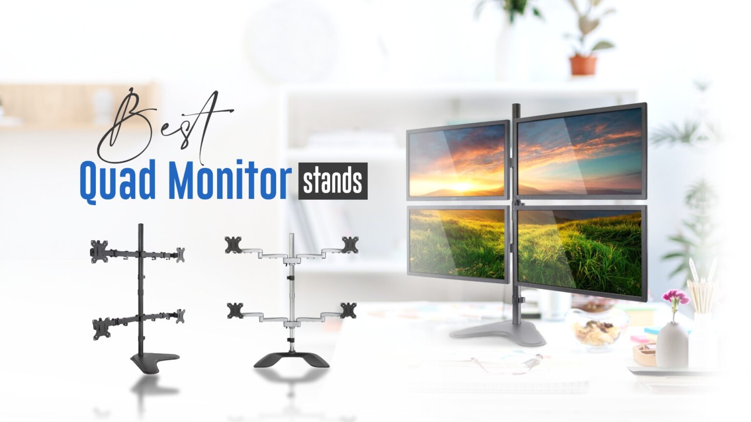 8 Best Quad Monitor Stands in 2023 - Techtouchy